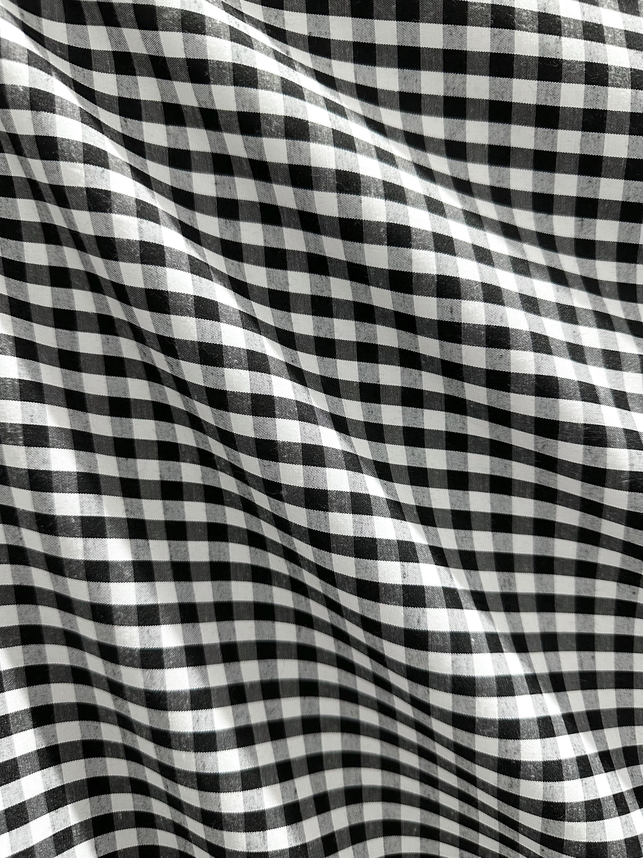 Black White Checkered Plaid 100% Cotton Fabric (58 in.) Sold By The Ya ...